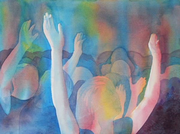 Watercolor: Giving Glory - 14.5" x 10.5"